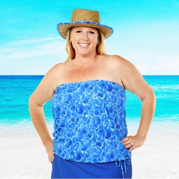 Topanga | Swim | Bandeau Blouson Tankini Top Blue Water 7761 | Poshmark